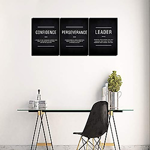 BWSPACE Inspirational Wall Art, Motivational Canvas Wall Art, Grind Hustle Wall Art 3 Pieces Wall Art Decorations for Office Living Room and Bedroom Decor (36" W x 16" H, CPL)