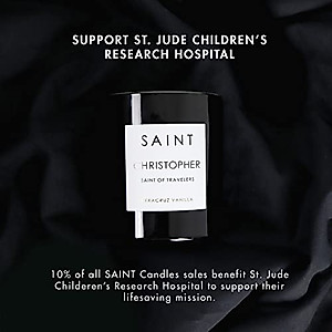 SAINT Christopher Scented Candle with Prayer, Prayer Coin, and Holy Oil, Saint of Travelers, Soy Coconut Aromatherapy Candle with 50 Hour Burn Time