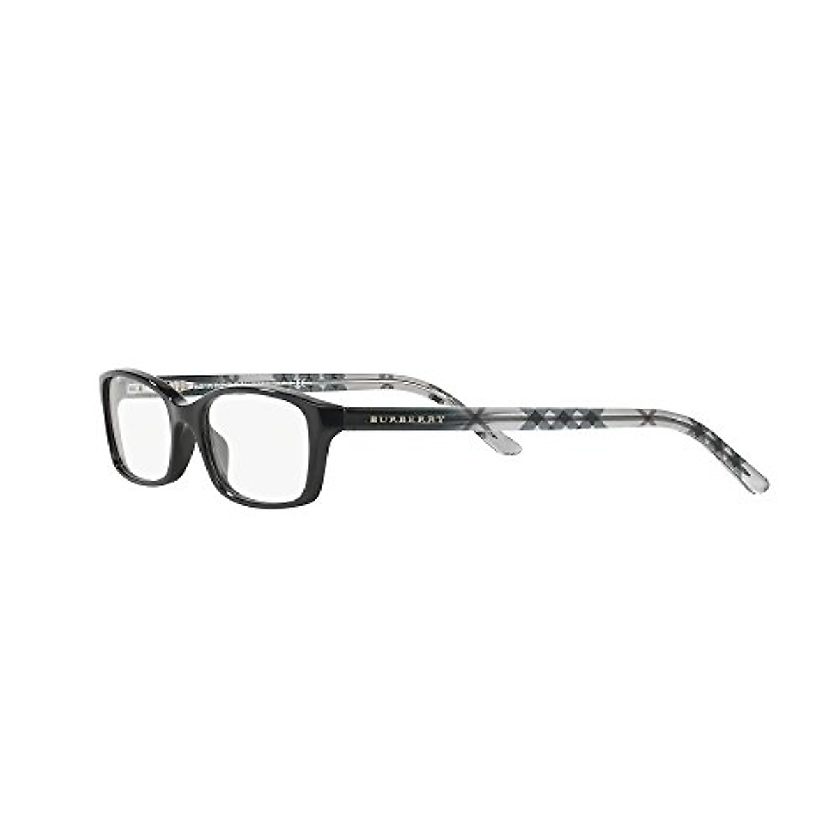 BURBERRY BE 2073 3164 Black Plastic Rectangle Eyeglasses 53mm