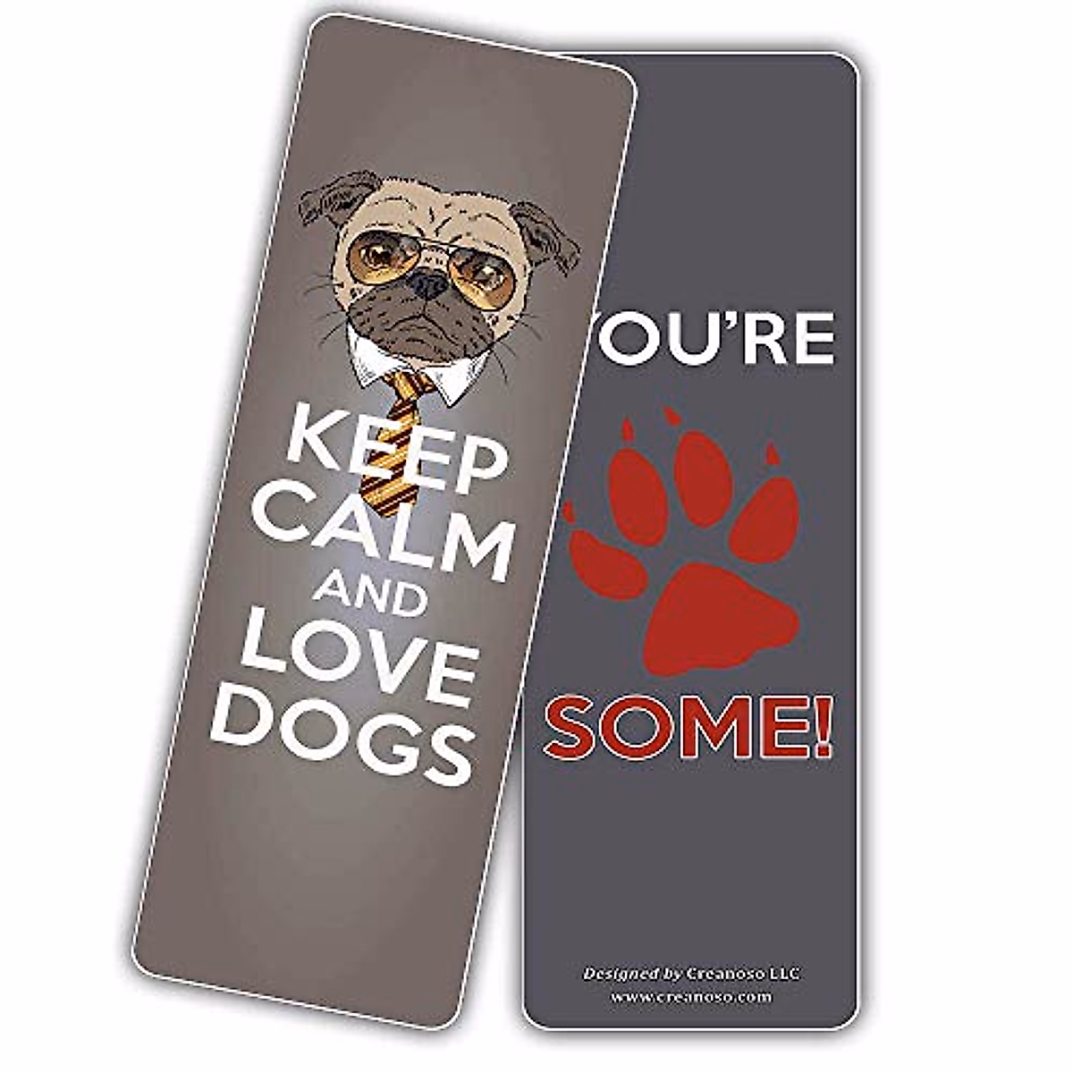 Creanoso Inspiring Dog Lover Bookmark Gifts for Owners (60-Pack) – Six Assorted Quality Dog Themed Bookmarks Bulk Set – Premium Gift for Dog Pet Owners Lovers