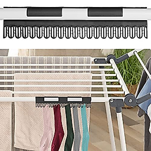 YUBELLES Clothes Drying Rack, Gullwing Laundry Rack, Collapsible, Space-Saving Laundry Rack, with Sock Clips, for Clothes, Towels, Linens, Indoor/Outdoor