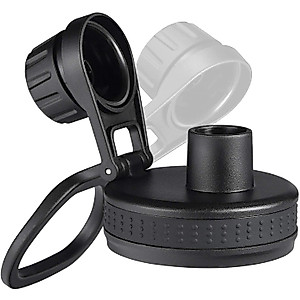 Spout Lid Compatible with Hydro Flask Wide Mouth Water Bottle 12 16 18 20 32 40 oz, Top Replacement Lid with Twist Cap (Black)