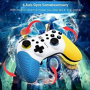 KENNEAS Wireless Pro Controller for Switch/Switch Lite, Switch Remote Gamepad with Wake-up, 3-Level Vibration, Turbo, Motion Control Function, 600mAh Battery Wireless Switch Controller