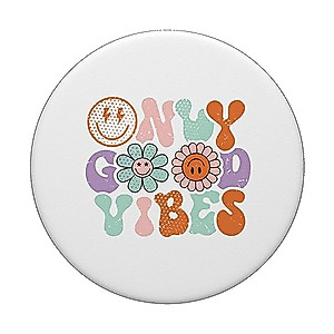 Retro Good Vibes Only Daisy Sunflower Positive Mind And Life PopSockets Standard PopGrip
