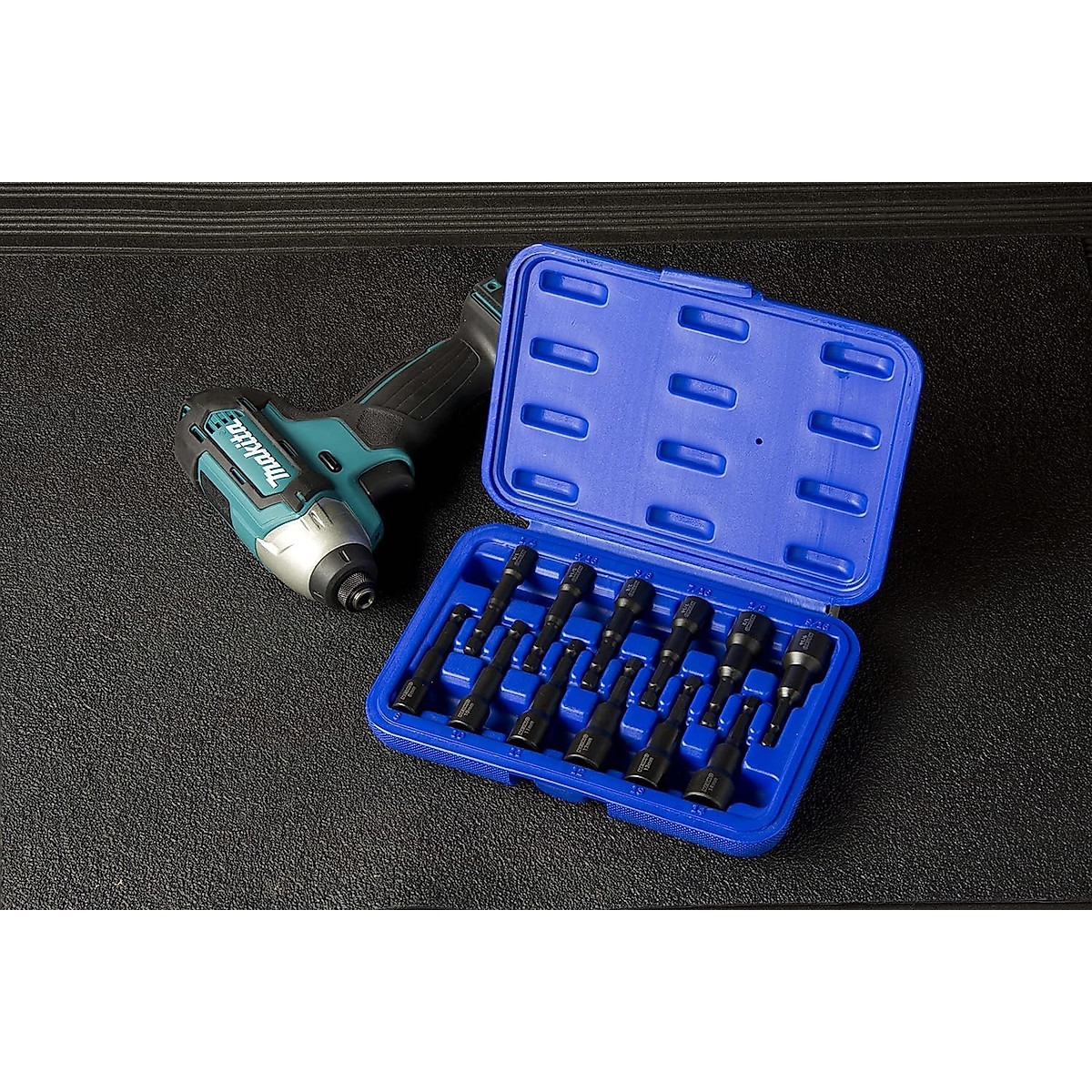 NEIKO 10250A Magnetic Hex Impact Nut Driver Set, 12-Piece Driver Bit Set for Drill, Cr-V Steel, 1/4" Quick-Change Hex Shank Nutsetters, Impact Rated SAE & Metric Master Impact Driver Socket Set