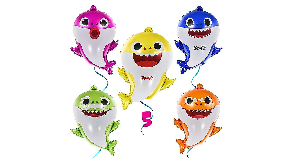 FUNTON Baby Shark Balloons - 10-Pack for Parties & Birthdays