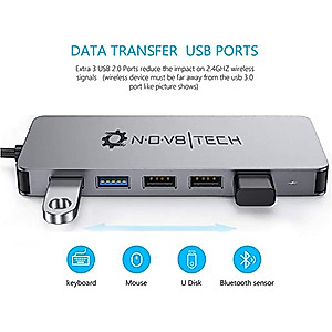 NOV8Tech USB C Hub, 11 in 1 USB Hub 3.0 Adapter Dongle for M1 MacBook Pro Air, Windows Laptop and Other Type C Devices, 4K HDMI, 100W USB C Dock PD, Micro SD & 2X SD, 2X USB 3.0, 3X USB 2.0