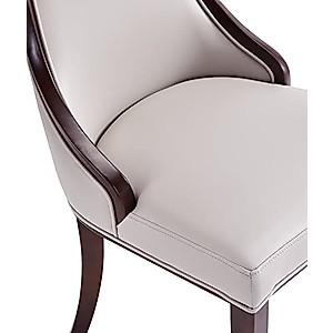 Manhattan Comfort Grand Faux Leather Dining Chairs, Set of 2, Light Grey