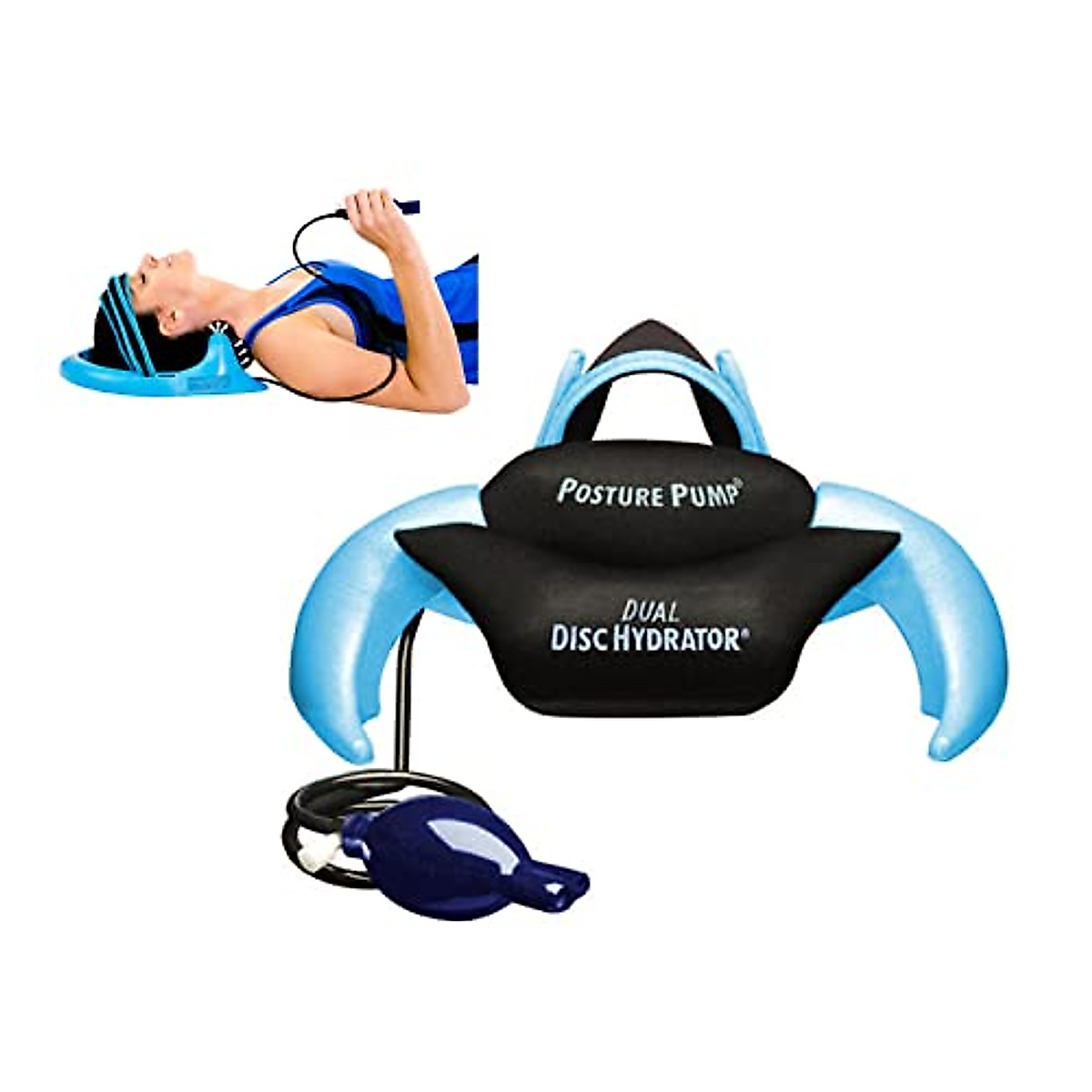 Posture Pump® Neck Exercising Dual Cervical Spine Disc Hydrator® Pump | Relieves Neck & Upper Back Pain Stiffness | Neck Shoulder Pain Relief Posture Control (Dual Air Cell Model 1400-D)