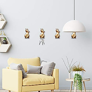 MUMUSO Novelty Self-Adhesive Wall Hanging Hooks for Hat Cloth Keychain Home Decorative Cat-Tails Wall Mounted Hanger Waterproof Hooks for Kitchen Bathroom Bedroom(2pcs)