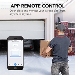 HBN Smart Garage Door Opener - Connected WiFi Garage Door Control, Compatible with Alexa & Google Home Assistant, No Hub Needed