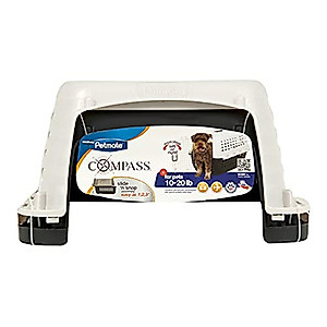 Petmate 41032 Compass Fashion Kennel Cat and Dog Kennel, 10-20 lb., Pearl White/Black