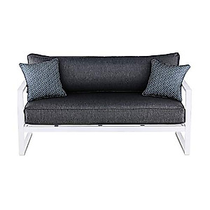 Elle Decor Paloma Outdoor Patio Furniture Collection in Weather-Resistant Metal Frame Patio, Sofa, White