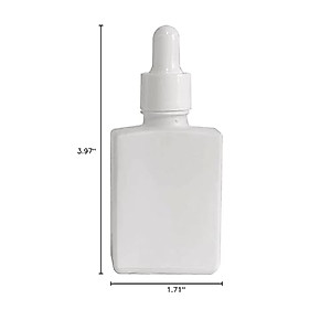 BEGIKET 12 Pack 1 oz Square Glass Dropper Bottle for Essential Oil, 30ml /1 oz White Coated Glass Bottle with Eye Droppers, for Perfume,Serums and Liquids (Matte White)