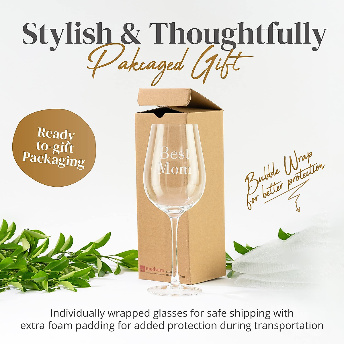 Personalized Wine Glass Engraved with Your Custom Text - Customized Gifts, Unique Birthday Gift, Bridesmaid Gift, Custom Gifts for Women or Men (17oz Stemmed)