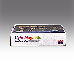 Magnetic Building Blocks,Large 3D Clear Magnets STEM Educational Construction Toys,Sensory Montessori Preschool Magnetic Building Sticks Blocks Kit for Kids Ages 3 4 5 6 Year Old Boys Girls Toddlers