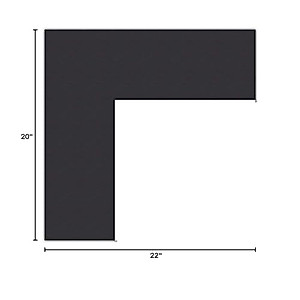 20x22 Smooth Black / Black Custom Mat for Picture Frame with 16x18 opening size (Mat Only, Frame NOT Included)