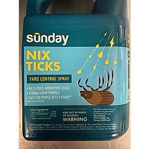 Sunday Nix Ticks - Tick Control Spray - Ready-to-Use Bug Spray - Concentrated Cedar Oil - Helps Kill Ticks, Tick Larvae, Fleas, and Mosquitos - Lasts up to 4 Weeks - 32 Fl Oz