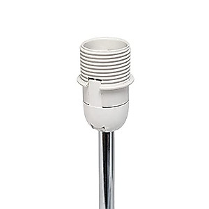 Simple Designs LT2007-RED Chrome Mini Basic Table Lamp with Fabric Shade, Red