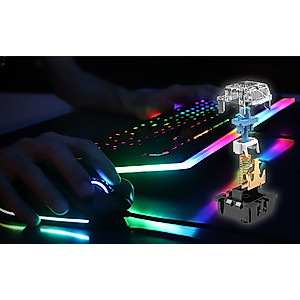i-rocks K71M RGB Mechanical Gaming Keyboard with Media Control Knob, Gateron Switches (Brown), 107 Keys w/Full NKRO, PBT Keycaps, Multimedia Hotkeys, Detachable USB-C Cable and Onboard Storage, Black