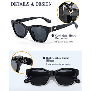 LVIOE Small Polarized Sunglasses for Women Trendy Classic Cat Eye Sun Glasses for Narrow Face with UV400 Protection LS2315