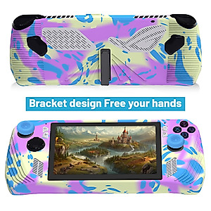 LUPAPA Protective Case for ROG Ally with Kickstand, Protective cover Equipped with Brackets, Anti-Scratch and Anti-Slip, Accessories for ROG Ally Gaming Handheld (Mix of Purple, Yellow and Blue)