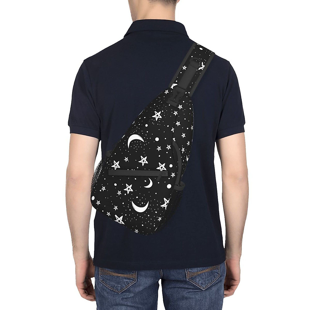 FyLybois Stars Sling Bag for Women Crossbody Hiking Backpack Travel Shoulder Bags Waterproof Daypack For Beach Outdoor Camping