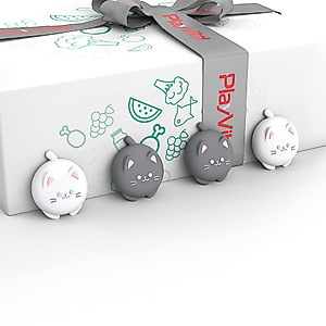 PlayVital Cute Thumb Grip Caps for ps5/4 Controller, Silicone Analog Stick Caps Cover for Xbox Series X/S, Thumbstick Caps for Switch Pro Controller - Cutie Kitty