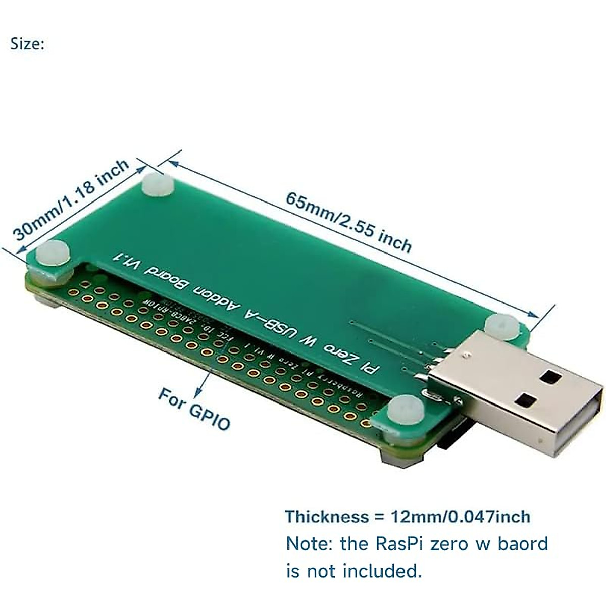 Compatible for Pi Zero USB Addon Expansion Board USBA Add On Extenstion Board with Acrylic Case Compatible for Pi Zero 2 W WH 1.3