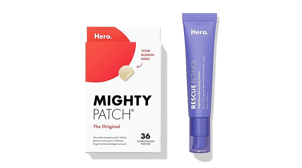 Hero Mighty Patch & Retinol Cream Bundle - Clear Skin Overnight