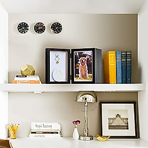 Montessori & Handmade Pet Dog Urns for Ashes, Dog or Cat Memorial Urns for Ashes, Wooden Pet Cremation Box with Picture Frame, Paw Print Making Kit Included, 4" x 6" Photo Insert (Black)