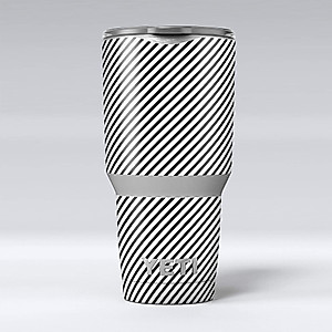 Design Skinz The Slate Black Slanted Lines - Skin Decal Vinyl Wrap Kit Compatible with The Yeti Rambler Cooler Tumbler Cups