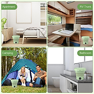 Portable Washing Machine, 8L Foldable Mini Washer with Detachable Drain Basket,3 Modes Deep Cleaning Laundry Washer and Dryer Combo for Apartments,Dorm,Camping,RV,Travel Laundry