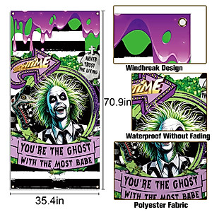 Vohado Door Cover It's Showtime Never Trust The Living Halloween Party Decoration Front Porch Indoor Outdoor Patio Banner Decor