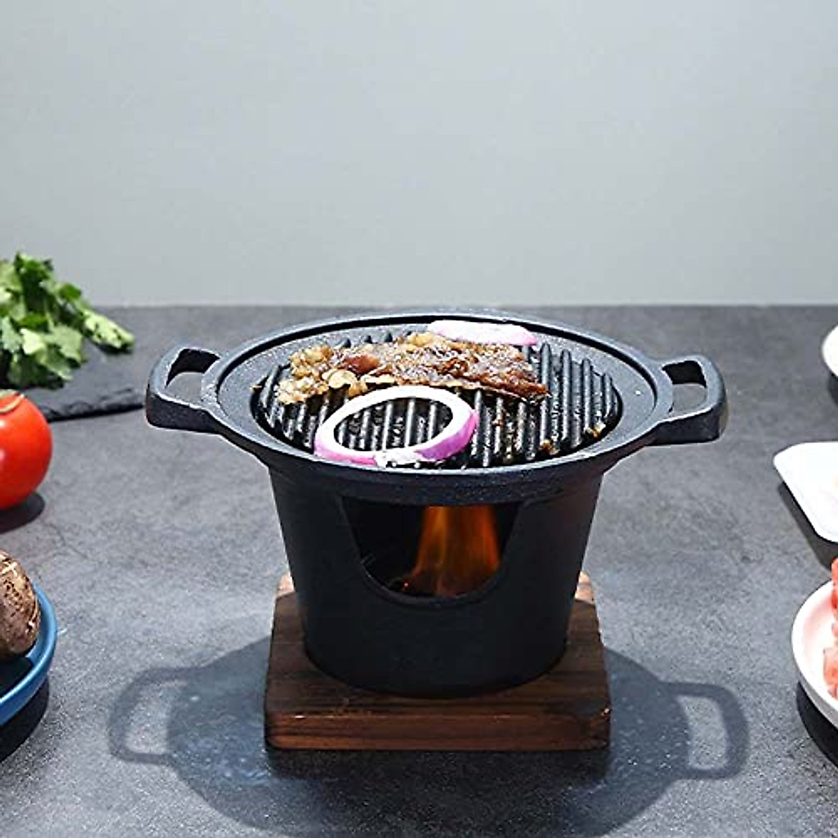 SLATIOM Barbecue Home Smokeless Barbecue Grill Outdoor Barbecue Plate Grilled Outdoor Camping Appliances