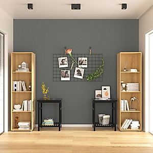 WTZ Nightstand, End Table, Bamboo Night Stand Bedside Table, Side Table for Bedroom Living Room Lounge, Space Saving, Easy to Assemble, NS-537 (1 Pack, Black)