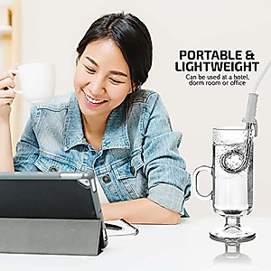 Ovente Electric Stainless Steel Immersion Heater for Tea Coffee & Beverage, 300 Watt Power Portable Submersible Instant Hot Water Warmer, Light Weight Easy Heating & Clean, White Pack of 2 CH3012