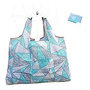 Fineget Reusable Portable Grocery Shopping Tote Bag Foldable Triangle Aesthetic Waterproof Large Durable Utility Ripstop Spare Bag for Women Laundry Lunch Duffel Travel Gear Camping Gym Yoga Bag