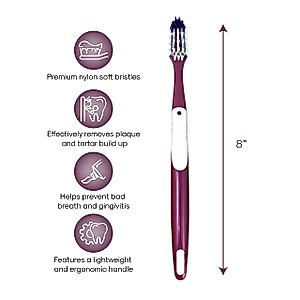 Simplosophy Pack of 3 Soft Dual Height Flex Clean Toothbrushes, Battery Powered, for Men & Women
