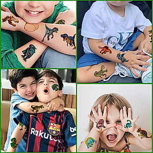 Tazimi 88 Sheets 3D Dinosaur Temporary Tattoos For Kids T-Rex Tattoo Sticker Dinosaur Tattoo Party Decoration DIY Temporary Tattoos Art