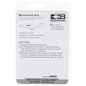 Bohning 101036WH25 Heat Vane, 2.5 White, 36pk