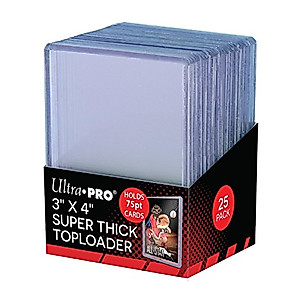 Ultra Pro 3 x 4 Super Thick Baseball Card Toploaders, Holds 75pt Cards (Pack of 25)