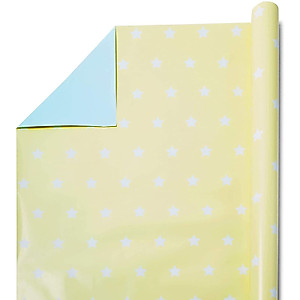 Sparkle and Bash Baby Shower Wrapping Paper, Double-Sided with Cut Lines, 30 In x 16 Ft (3 Rolls)
