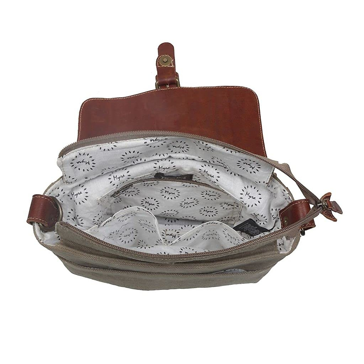 Myra Bag Retro-Inspired Small & Crossbody Bag Upcycled Cotton & Leather S-2859