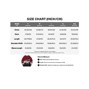 ZAFUL Men's Long-Sleeve Flame Graphic Y2K Aesthetic Crewneck Sweater Oversized Knit Jumper Pullover Wine Red XL