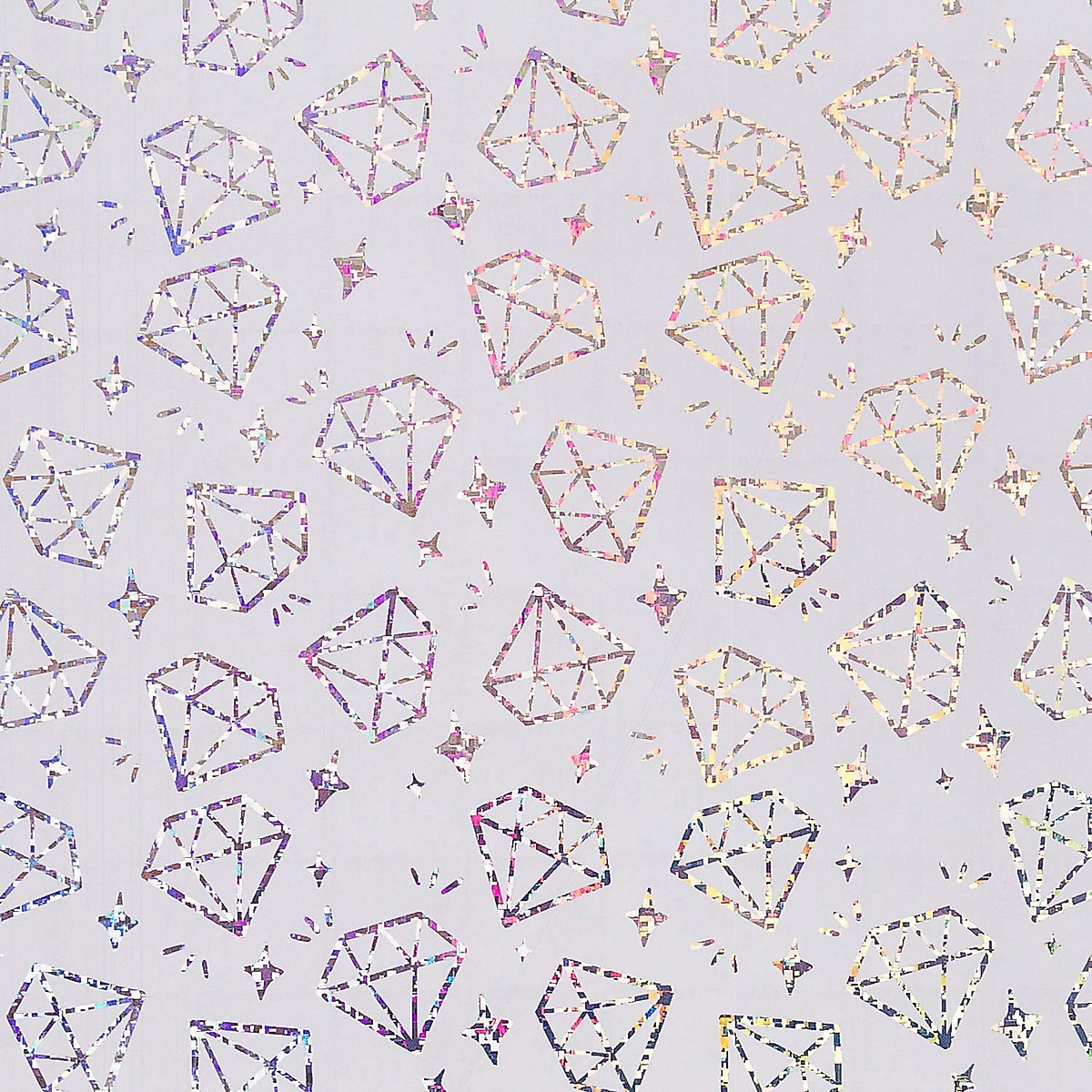 WRAPAHOLIC Wrapping Paper Roll - Silver Diamond Design with Metallic Foil Shine for Birthday, Holiday, Wedding, Baby Shower Packing - 30 inch x 33 feet