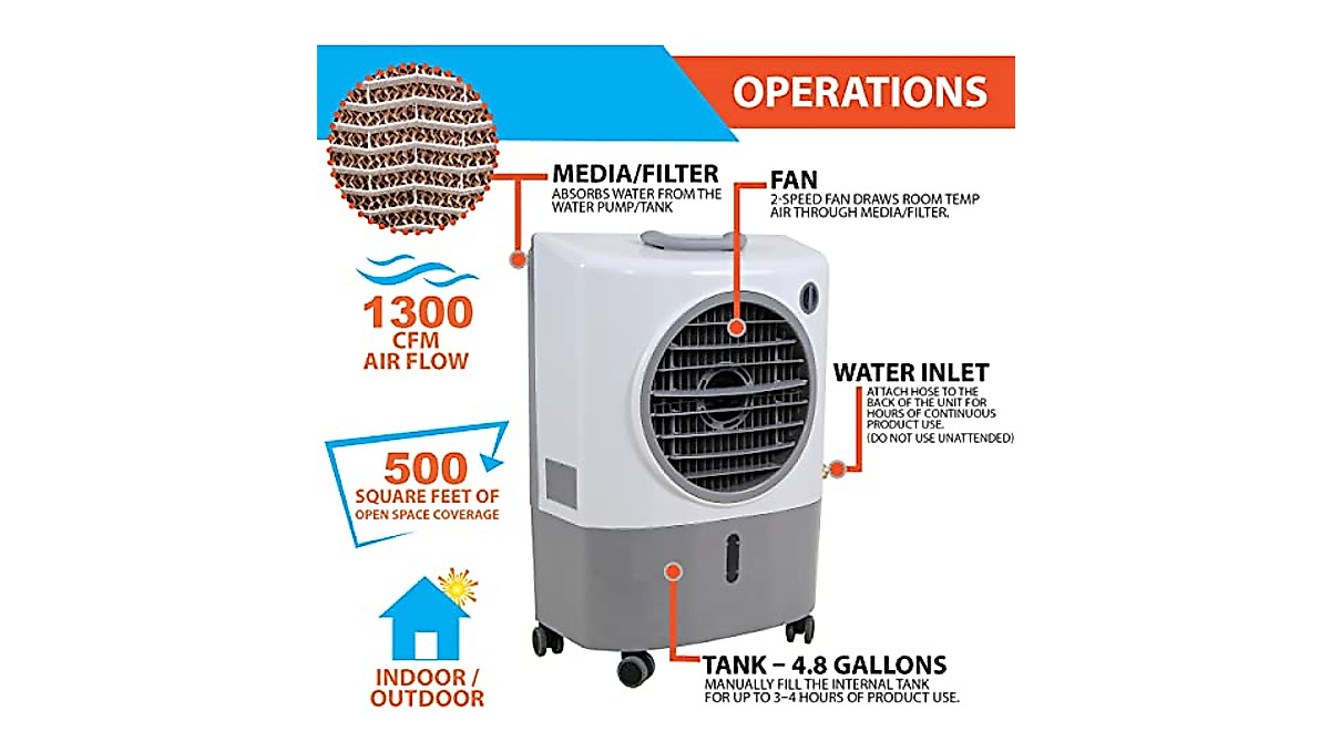 Hessaire MC18M Portable Evaporative Cooling Fan