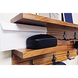 Natural Rustic Hardwood Handmade Shelf - Decorative Coat Rack, Entryway Storage and Wall Decor. #5 (Sapele)