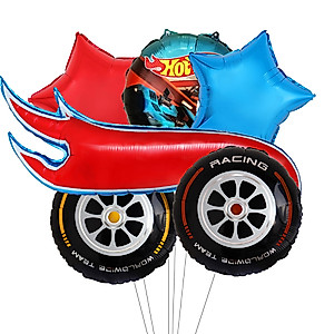 6 pcs Hot Car Themed balloons/Hot Race Car Birthday Party Supplies Baby Shower Party Decorations