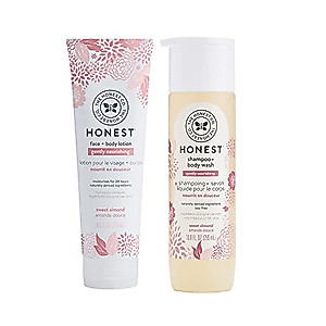 HonestBaby Unisex Baby 9-Piece Organic Cotton Bath Gift Set with Wash and Lotion, Rose Blossom/Almond, One Size